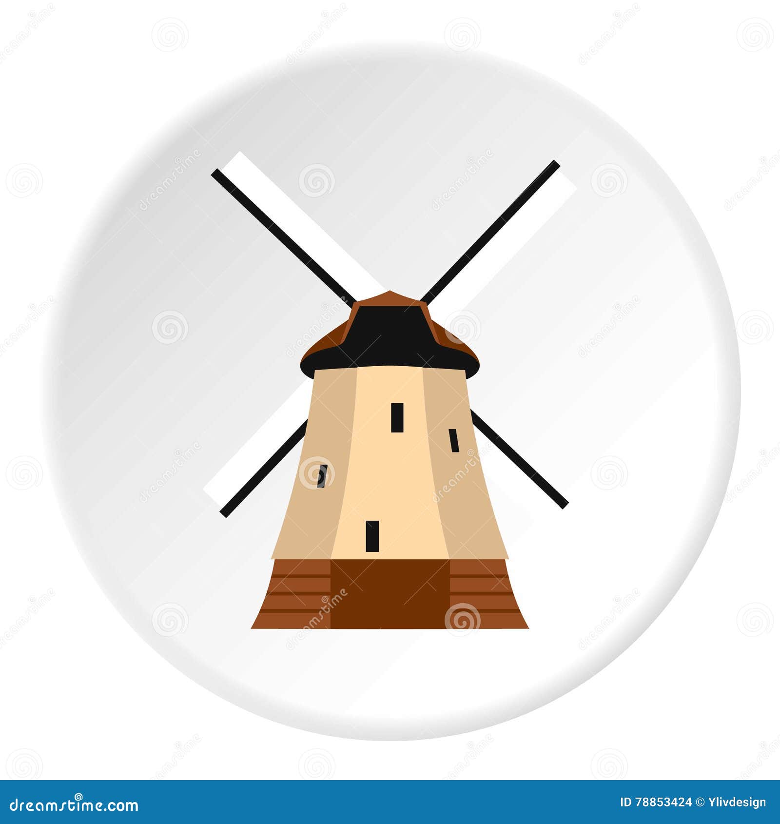 Mill icon, flat style stock vector. Illustration of element - 78853424