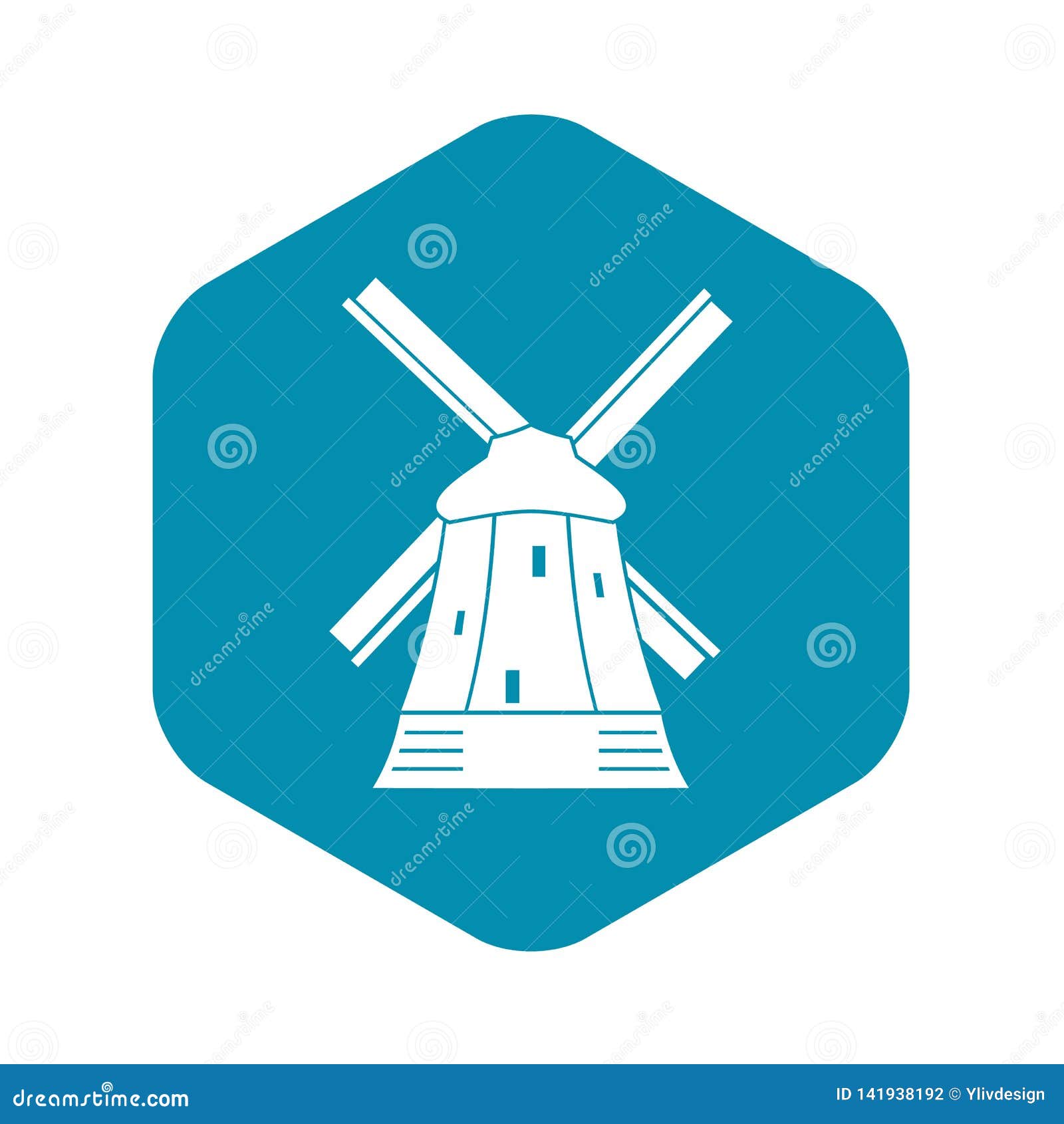 Mill icon, simple style stock vector. Illustration of farm - 141938192