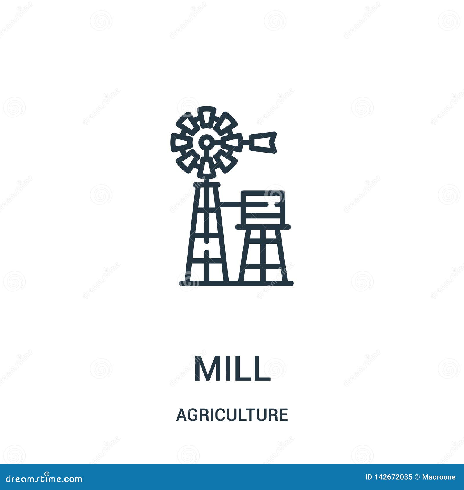 Mill Icon Vector from Agriculture Collection. Thin Line Mill Outline ...