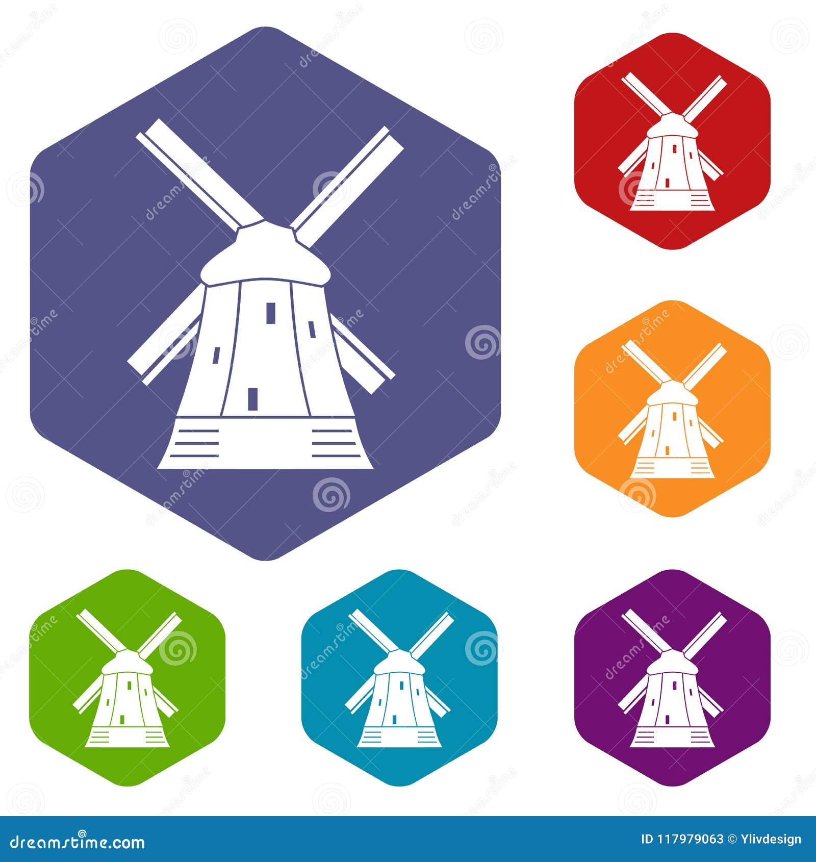 Mill icons set stock vector. Illustration of construction - 117979063