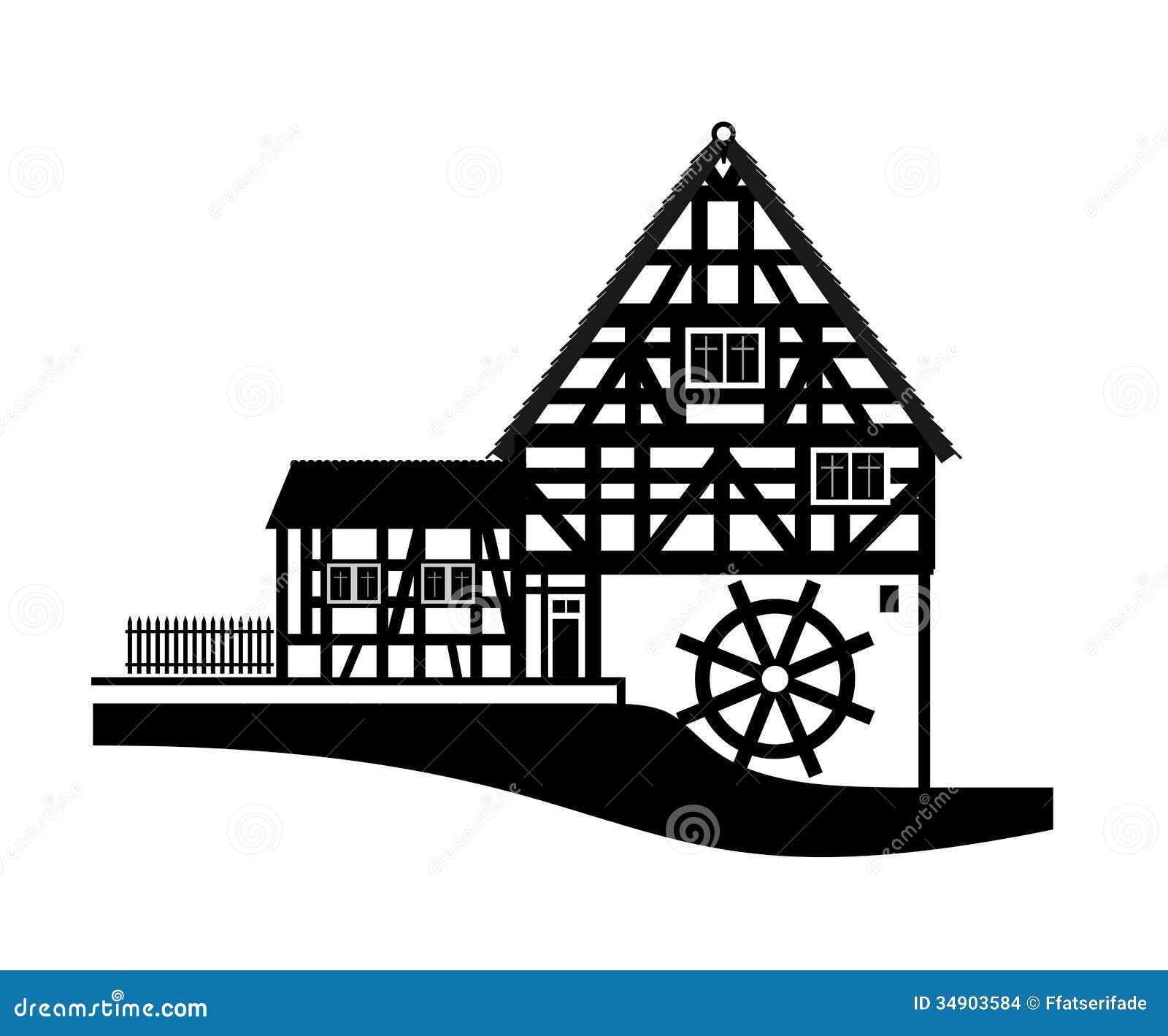 Mill stock illustration. Illustration of house, mill - 34903584