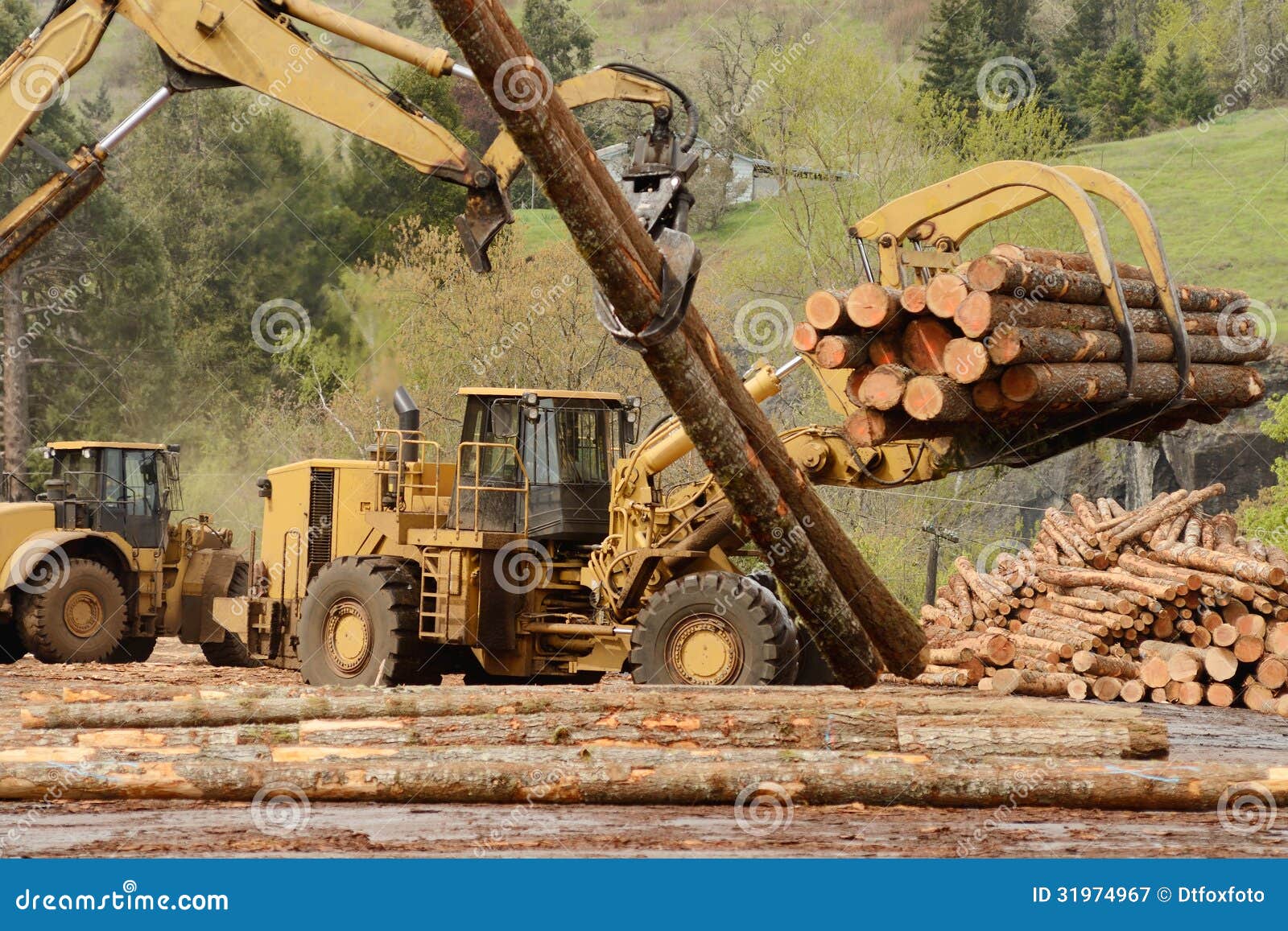 Mill Ops stock image. Image of vehicle, pile, forestry - 31974967