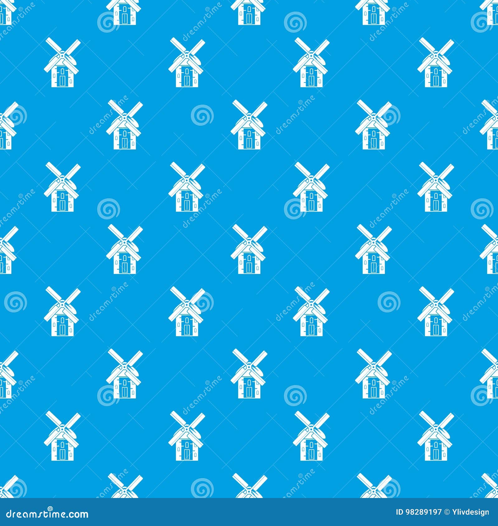 Mill pattern seamless blue stock vector. Illustration of power - 98289197