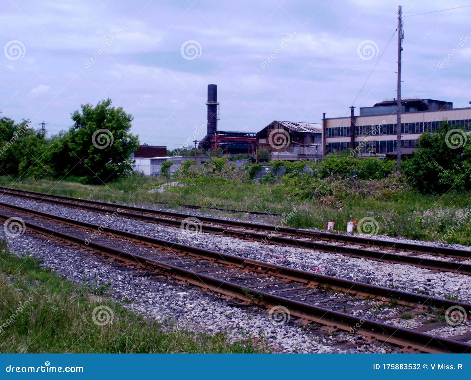 Mill Stack Train Tracks Rail Stock Photo - Image of train, rail: 175883532