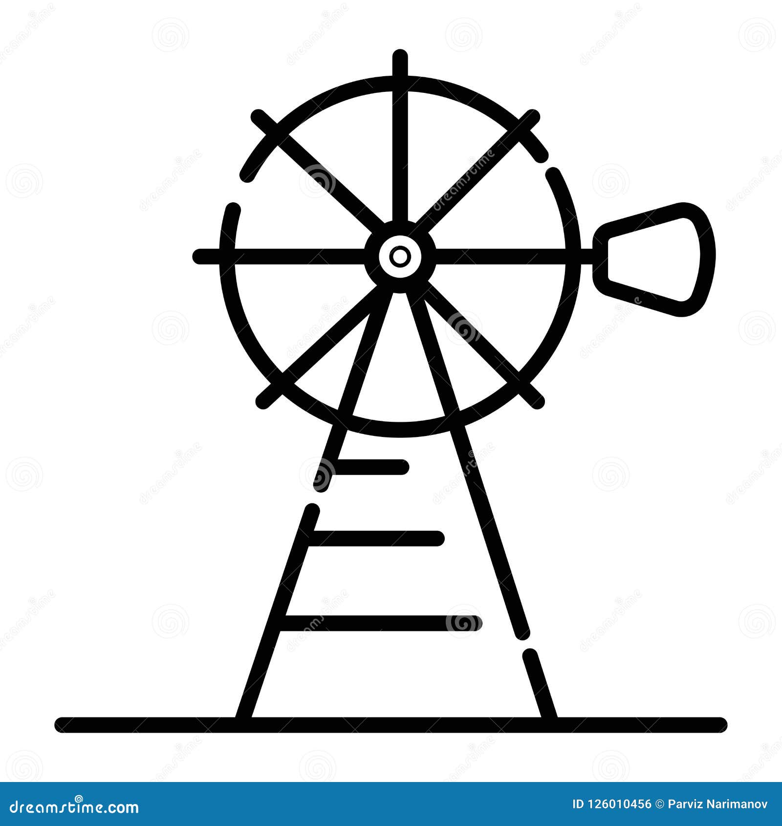 Mill Vector Icon Stock Illustration Illustration Of Building 126010456