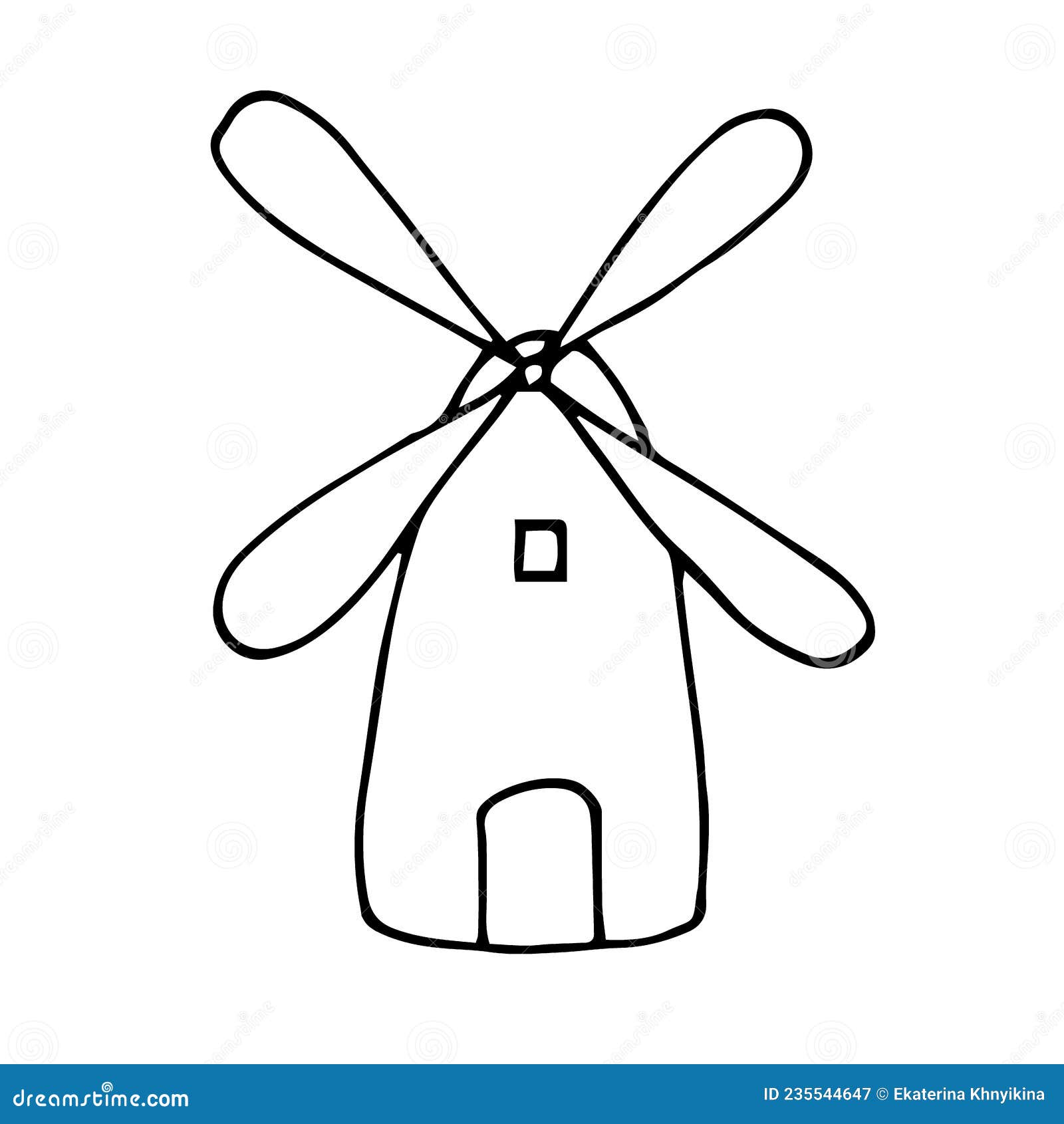 Mill Vector Illustration, Hand Drawing Doodle Stock Vector ...