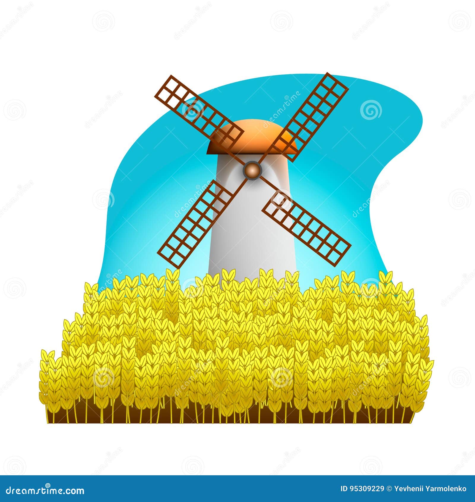 Mill Wheat Logo Cartoon Vector | CartoonDealer.com #65898969