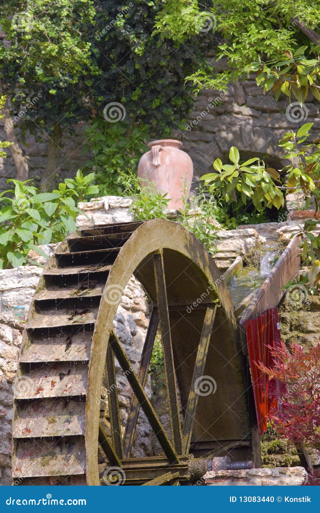 Mill-wheel stock photo. Image of mill, wall, stream, leaves - 13083440