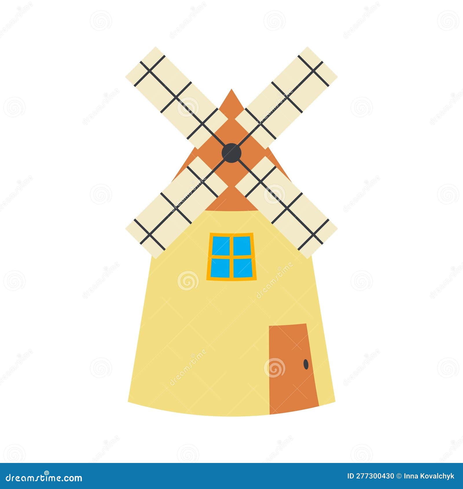 Mill, Windmill. Ukrainian Symbols Vector Illustration | CartoonDealer.com #277300430