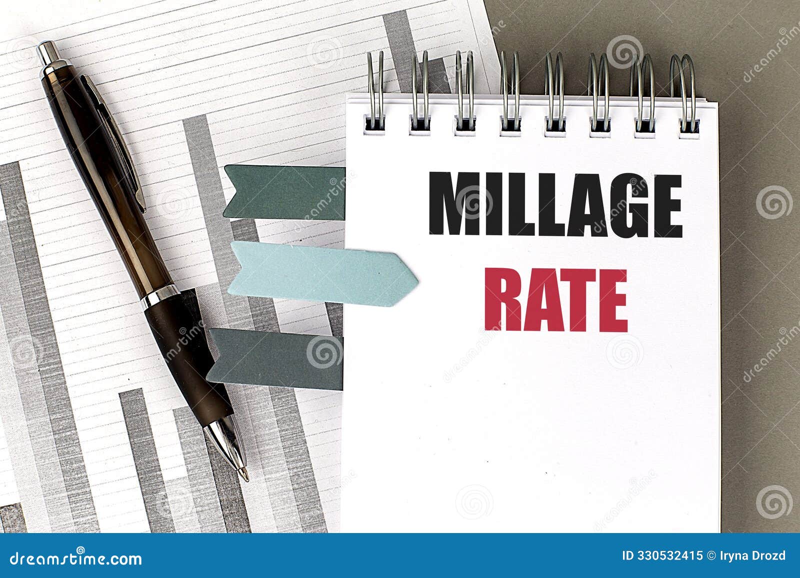 Millage Rate Written on Notepad with Pen and Bar Graph Chart Stock ...