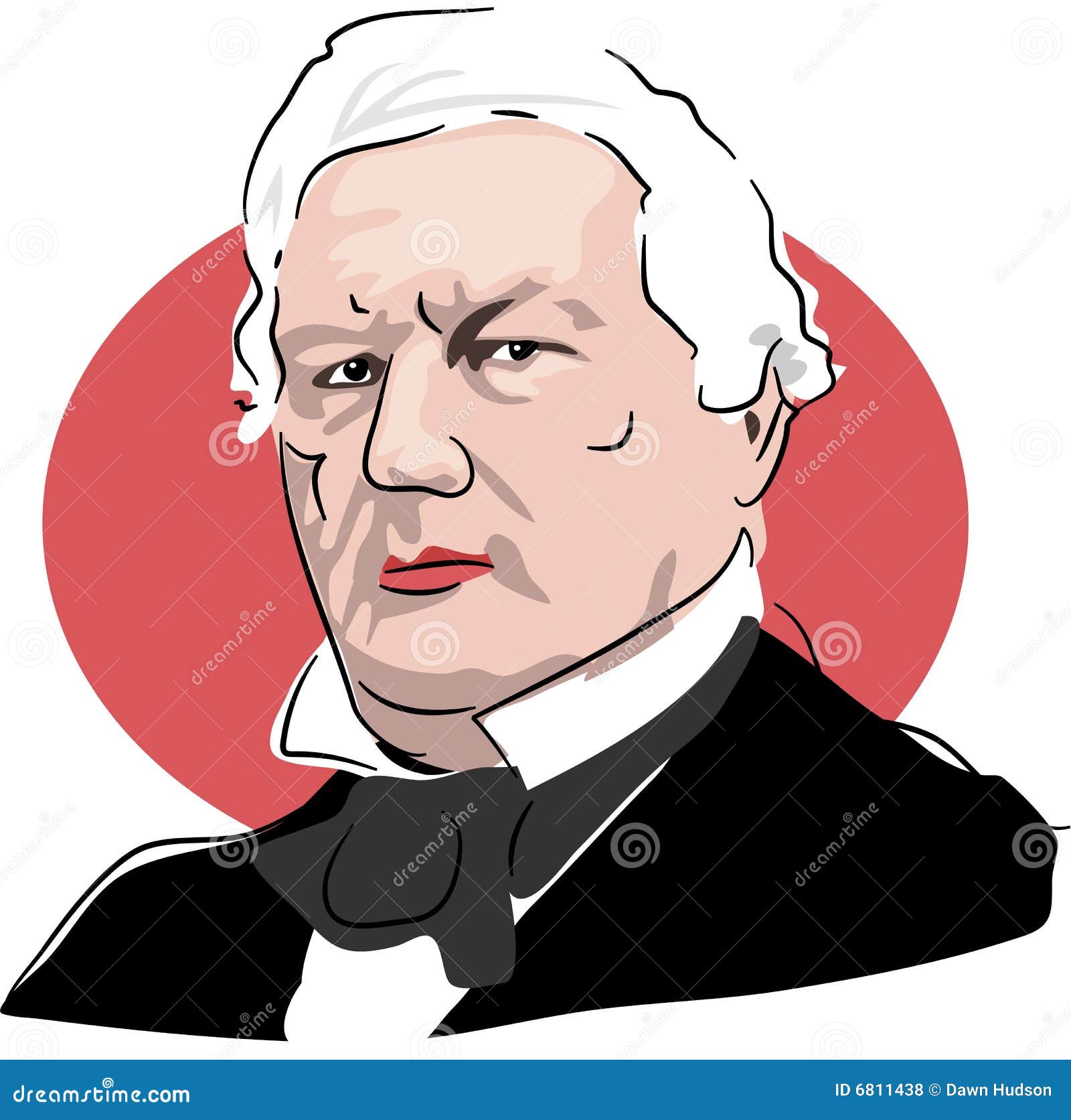 Millard Fillmore 13th U.S. President Line Art Portrait Editorial Image ...