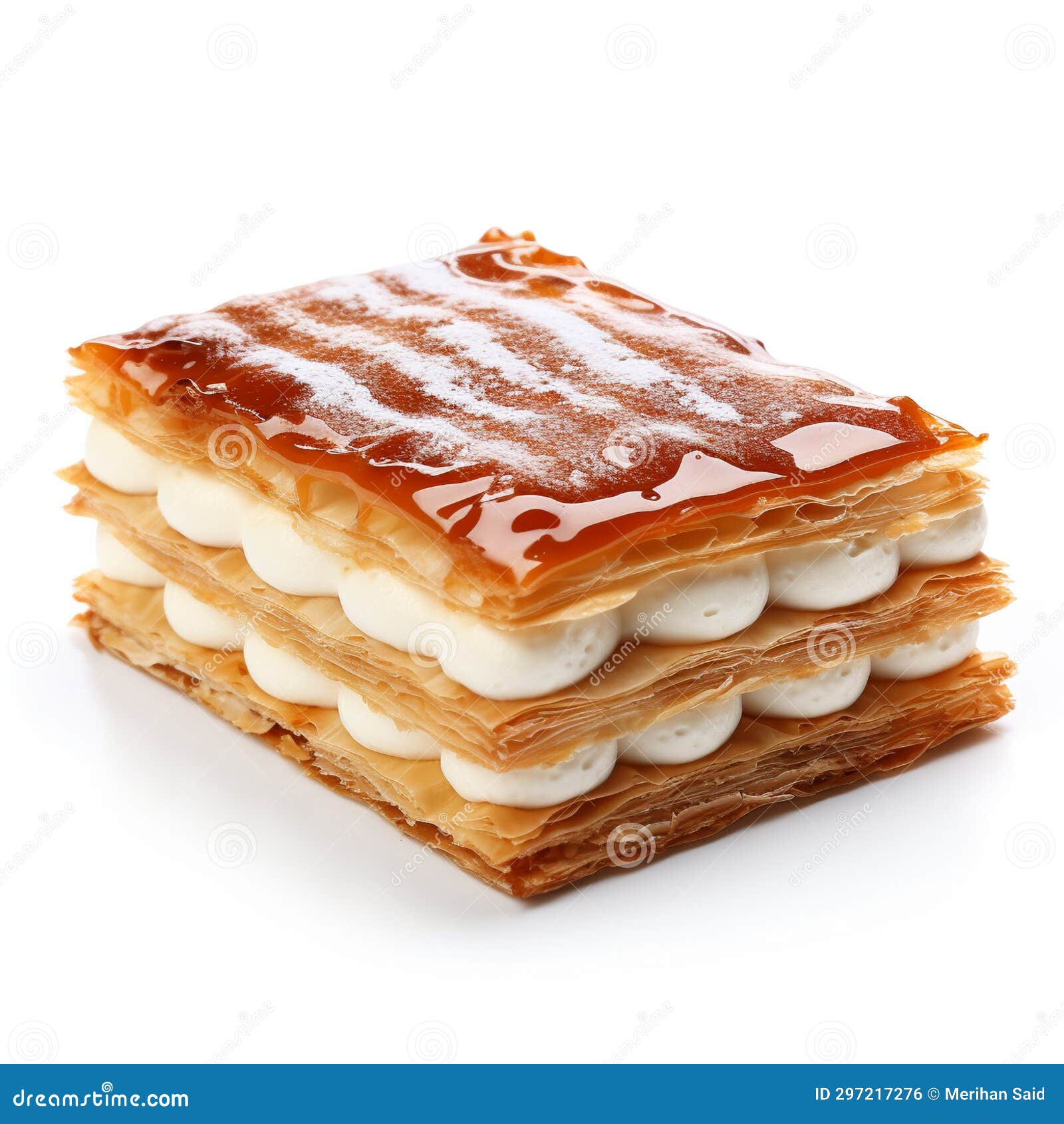 Mille-Feuille Isolated on White Backfround, AI Generative Stock Photo ...
