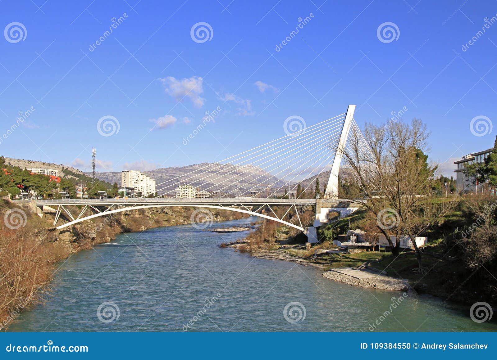 Millenium Bridge in Podgorica, Montenegro Editorial Image - Image of ...