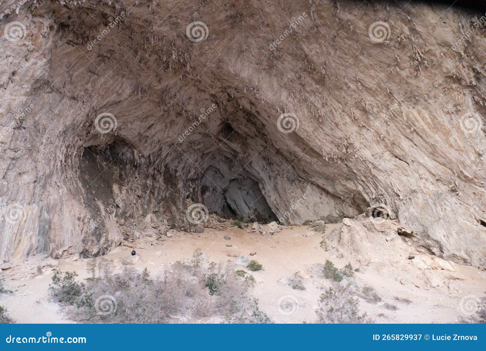 Millenium Cave in a Limestone Cliff in Cala Gonone Sardinia Stock Image ...
