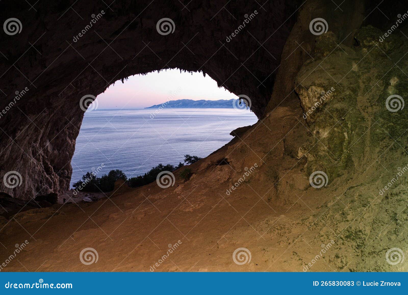Millenium Cave in a Limestone Cliff in Cala Gonone Sardinia Stock Image ...