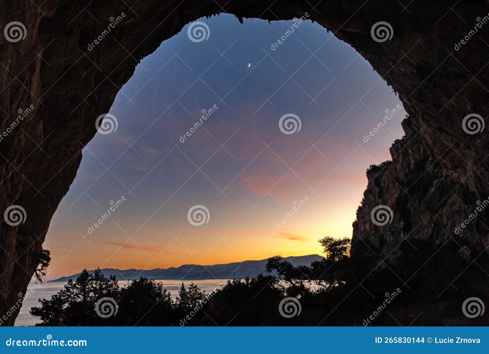 Millenium Cave in a Limestone Cliff in Cala Gonone Sardinia Stock Photo ...