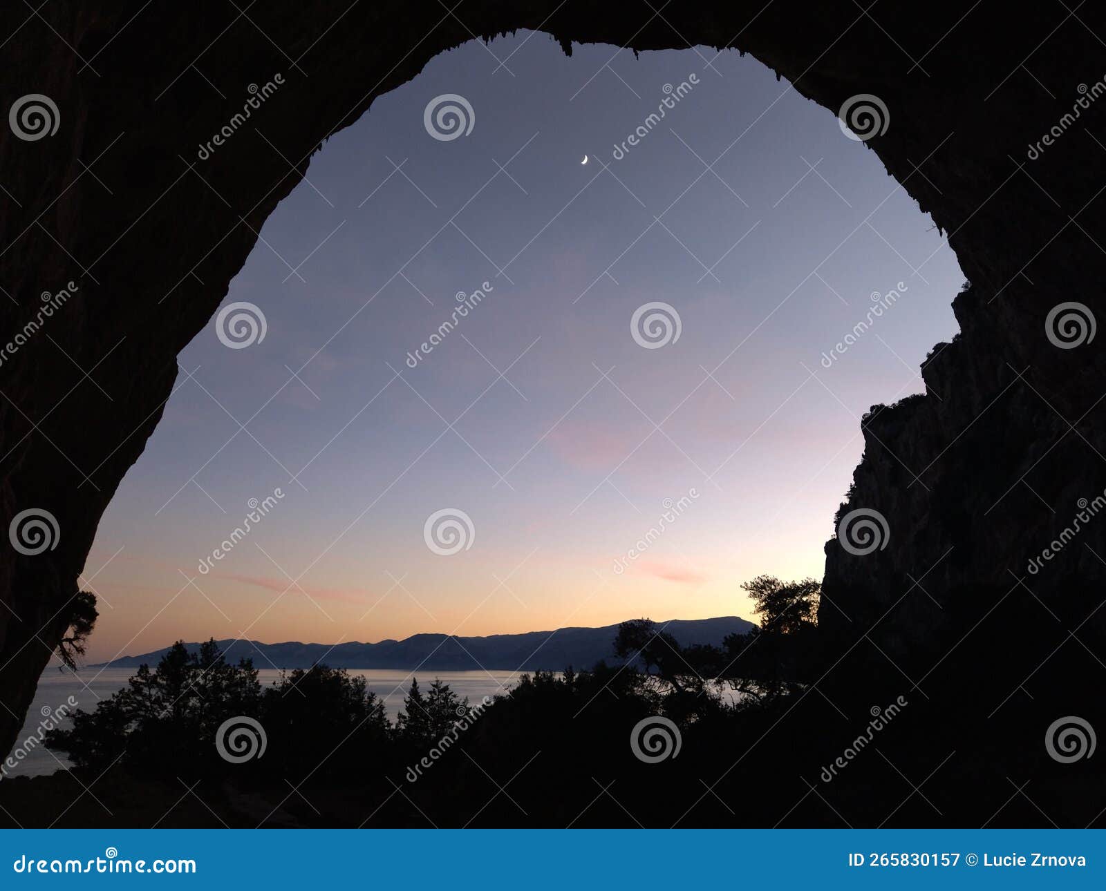Millenium Cave in a Limestone Cliff in Cala Gonone Sardinia Stock Image ...