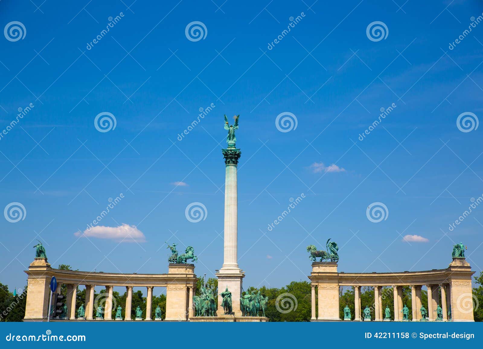 The Millenium Monument on the Heroes Square in Budapest Stock Photo ...