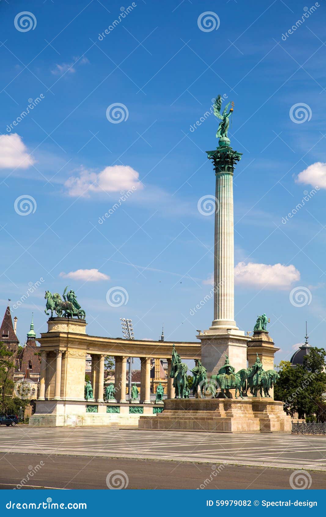 The Millenium Monument on the Heroes Square in Budapest Stock Photo ...