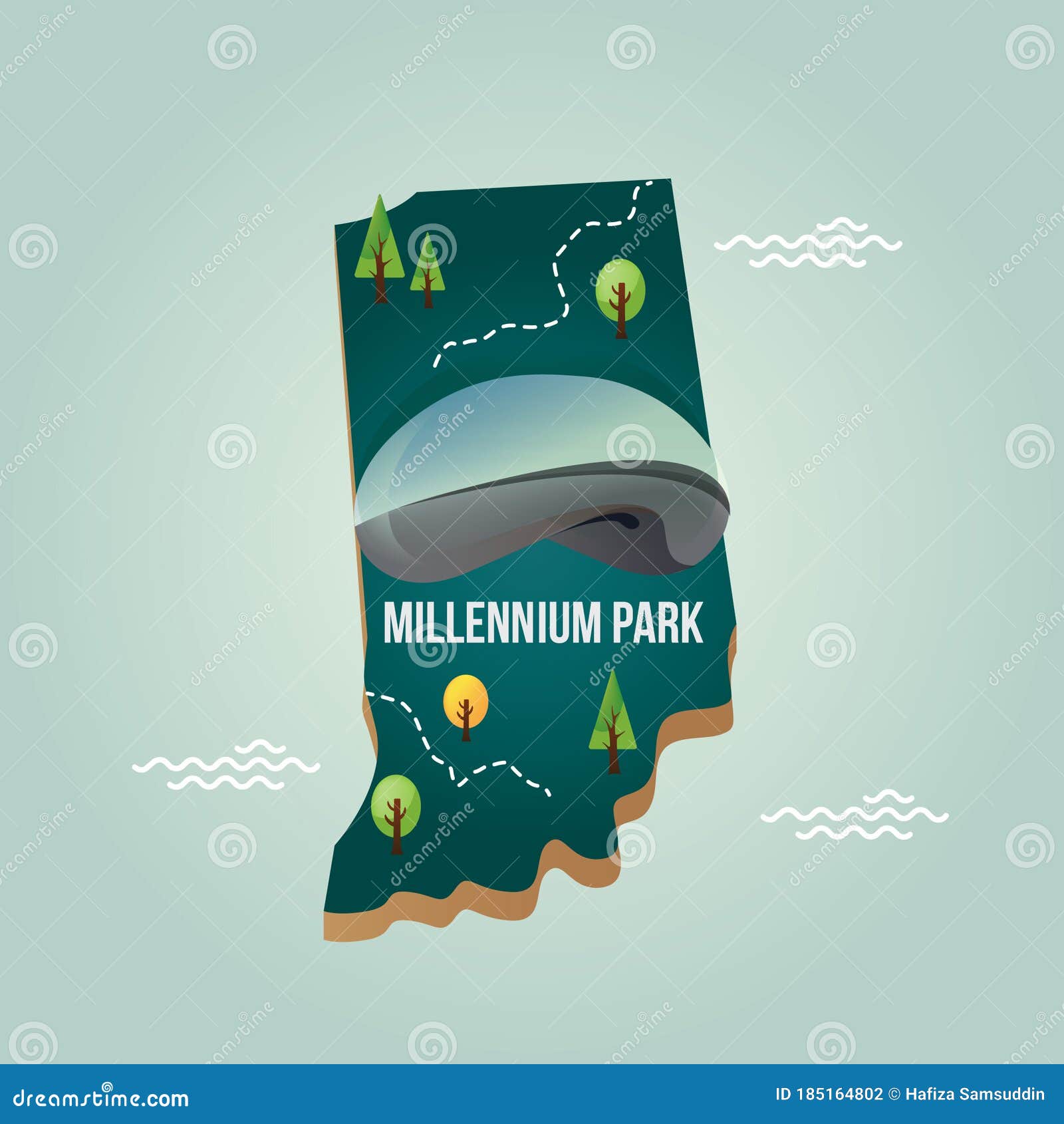 Millenium Park Illustration Royalty-Free Cartoon | CartoonDealer.com ...