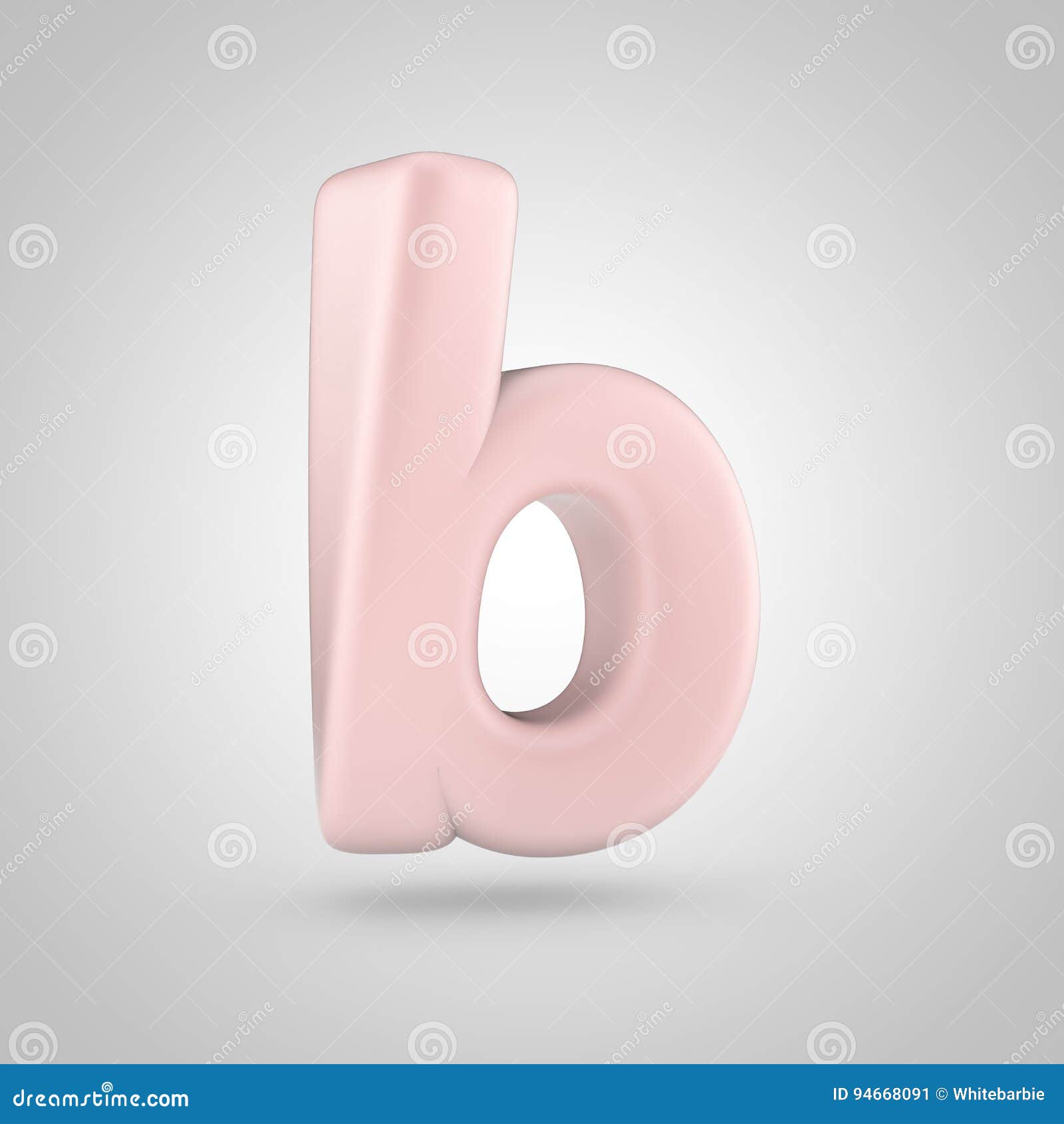 Millenium Pink Color Letter B Lowercase On White Background Stock Image ...