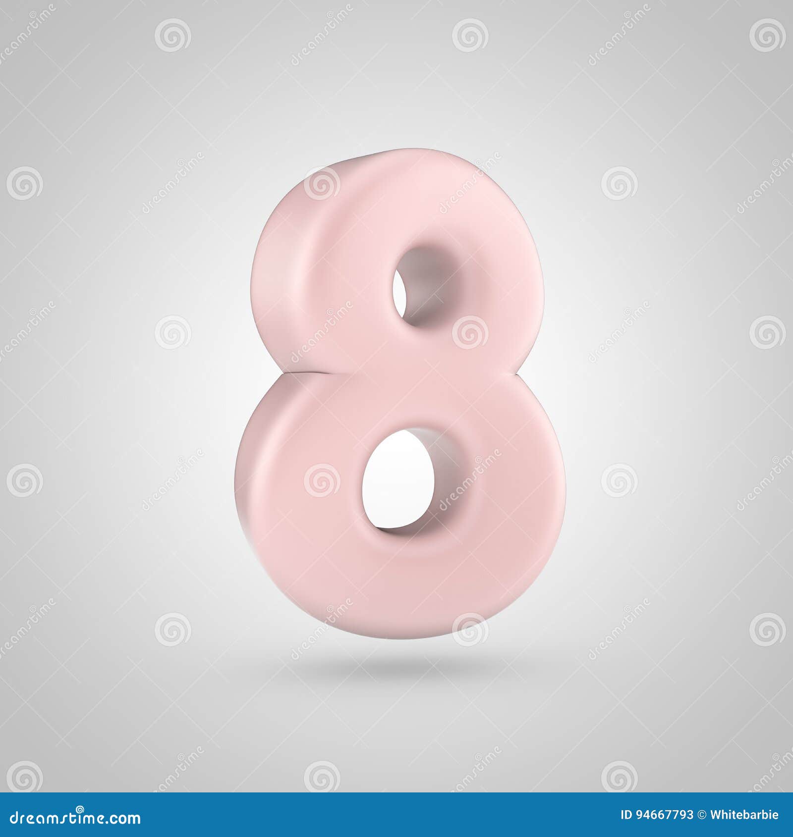 Millenium Pink Color Number 8 on White Background Stock Illustration ...