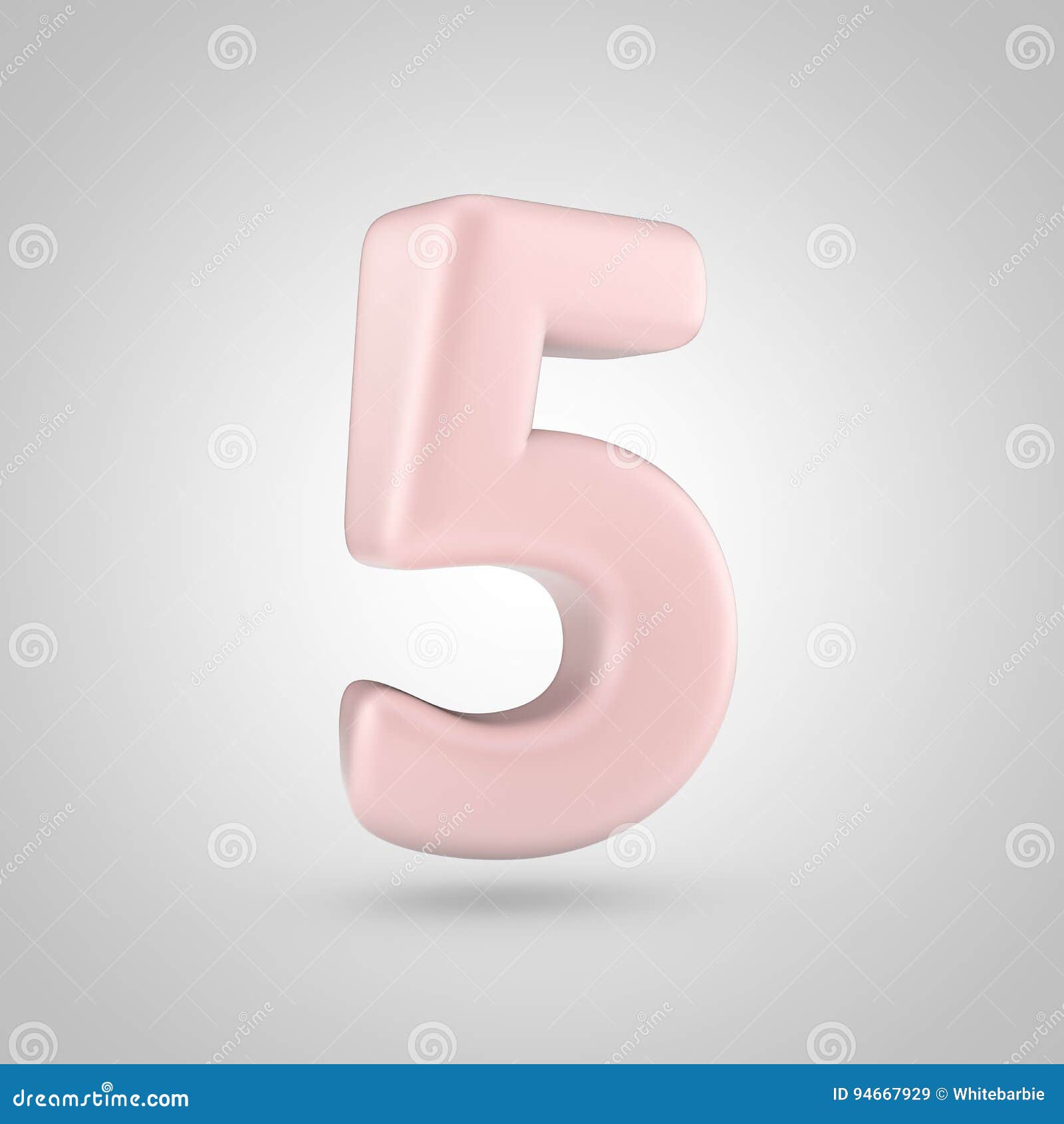 Millenium Pink Color Number 5 On White Background Stock Image ...