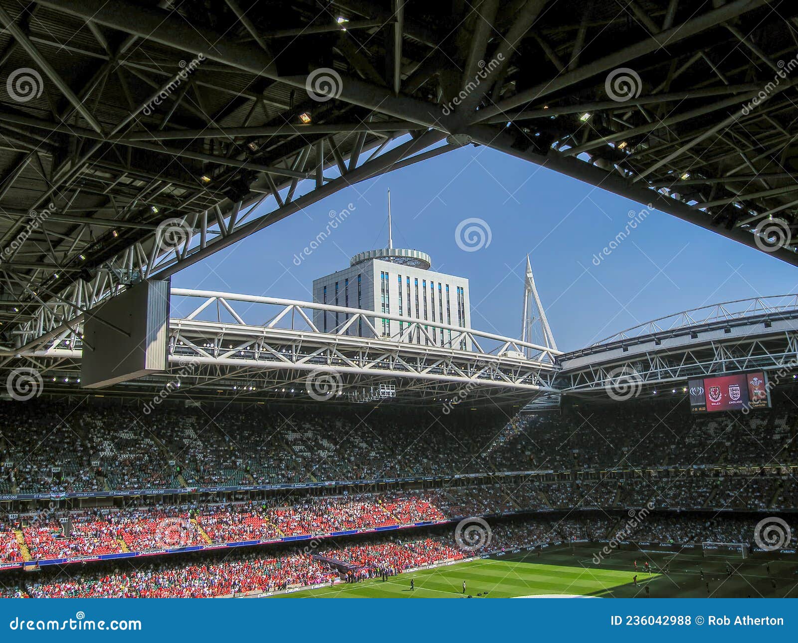The Millenium Stadium with it`s Roof Open in Cardiff Editorial Stock ...