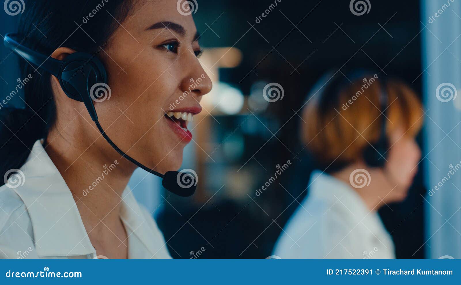 Millennial Asia Young Call Center Team or Customer Support Service ...