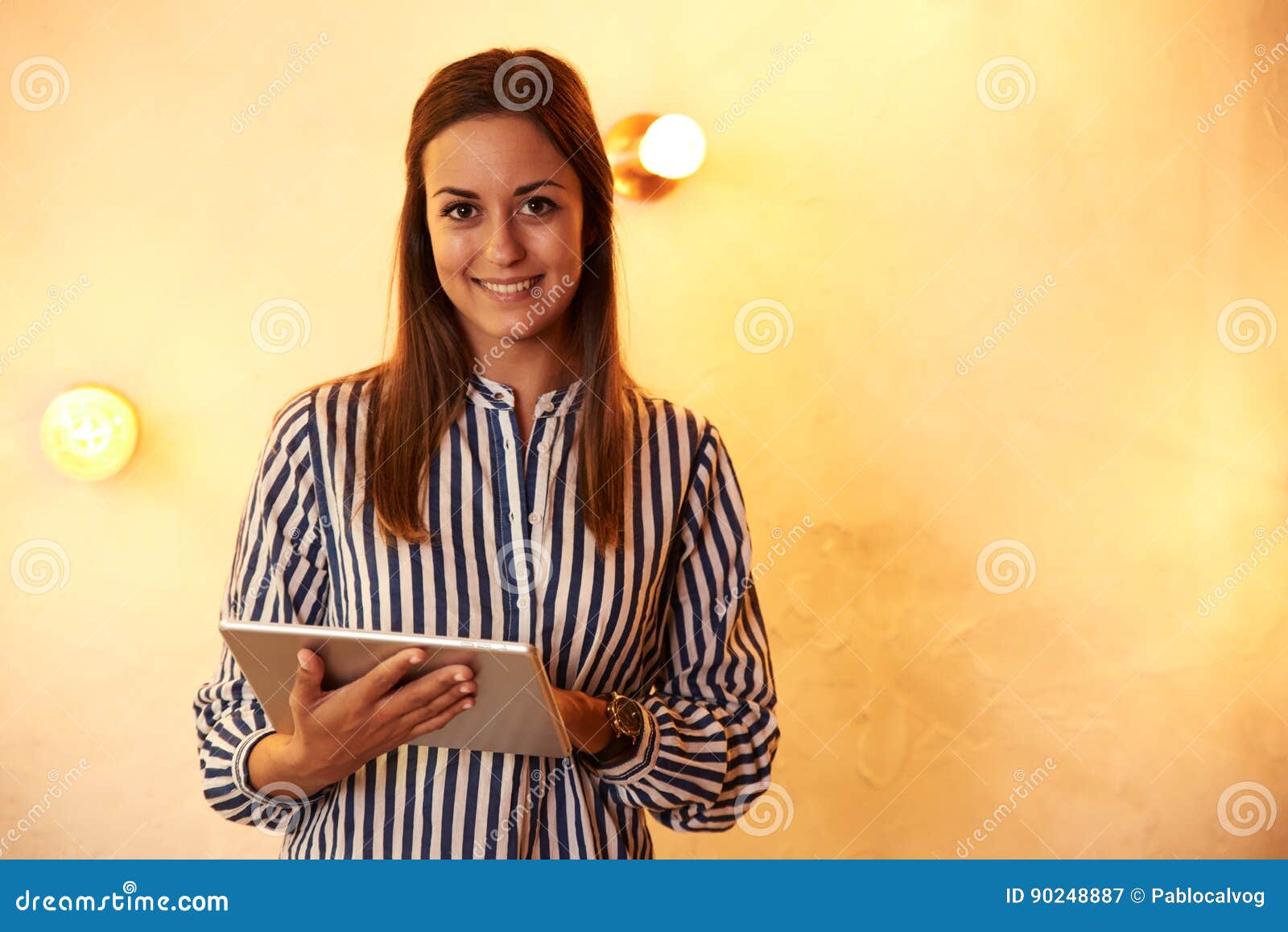 Millennial Posing for Camera with Smile Stock Image - Image of lady ...