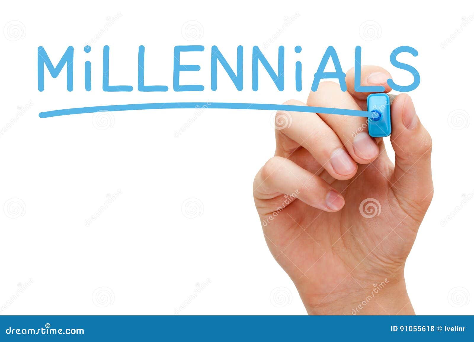 Millennials Blue Marker stock photo. Image of marker - 91055618