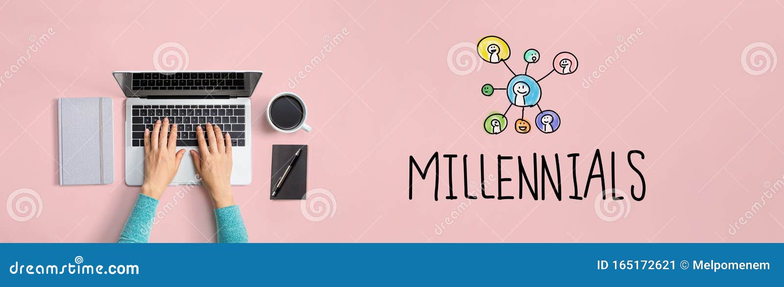 Millennials with Person Using Laptop Stock Image - Image of young ...