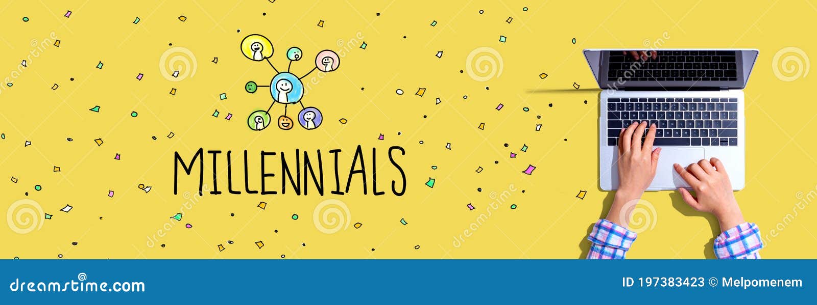 Millennials with Woman Using a Laptop Stock Image - Image of computer ...