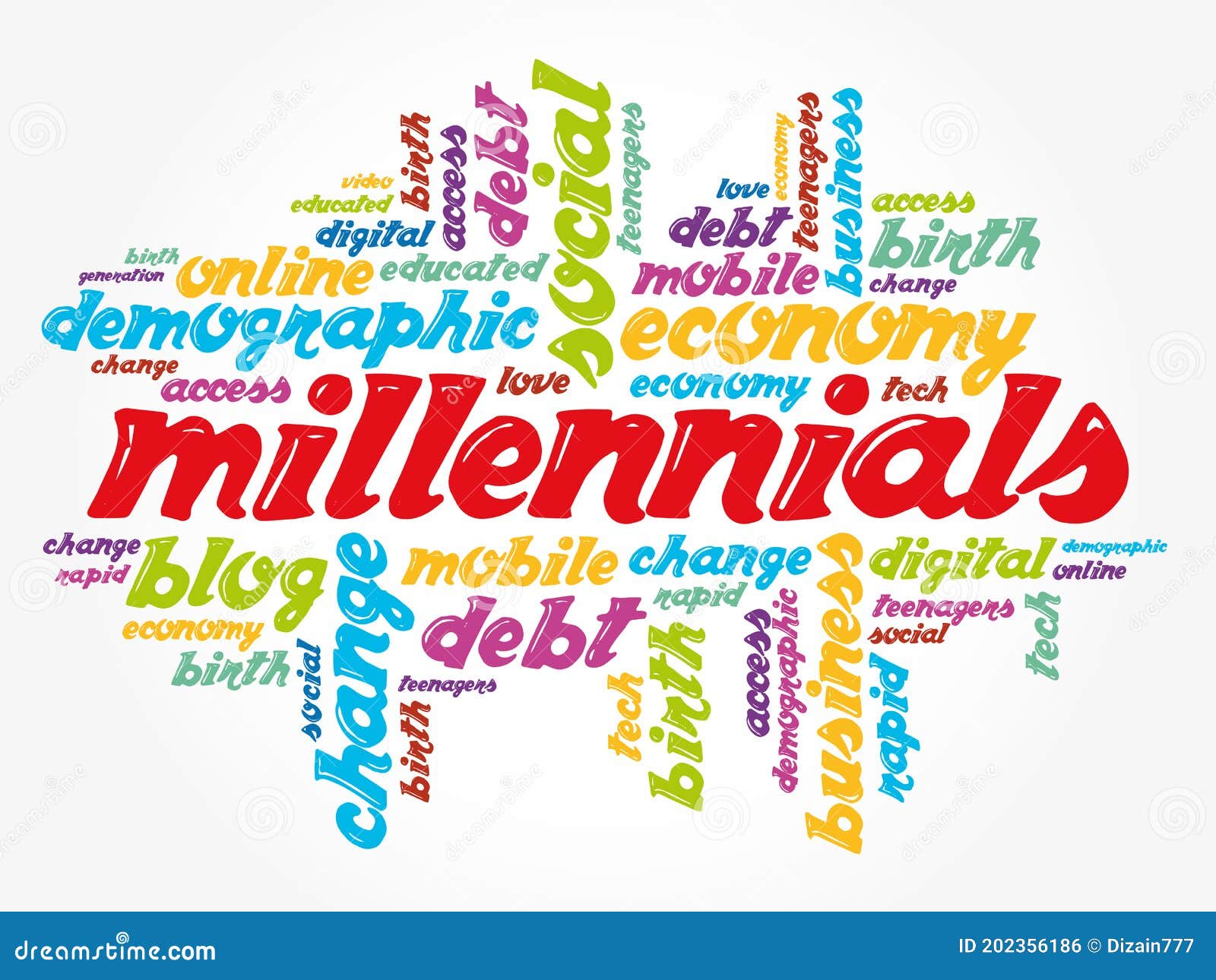 Millennials Word Cloud Collage Stock Illustration - Illustration of ...