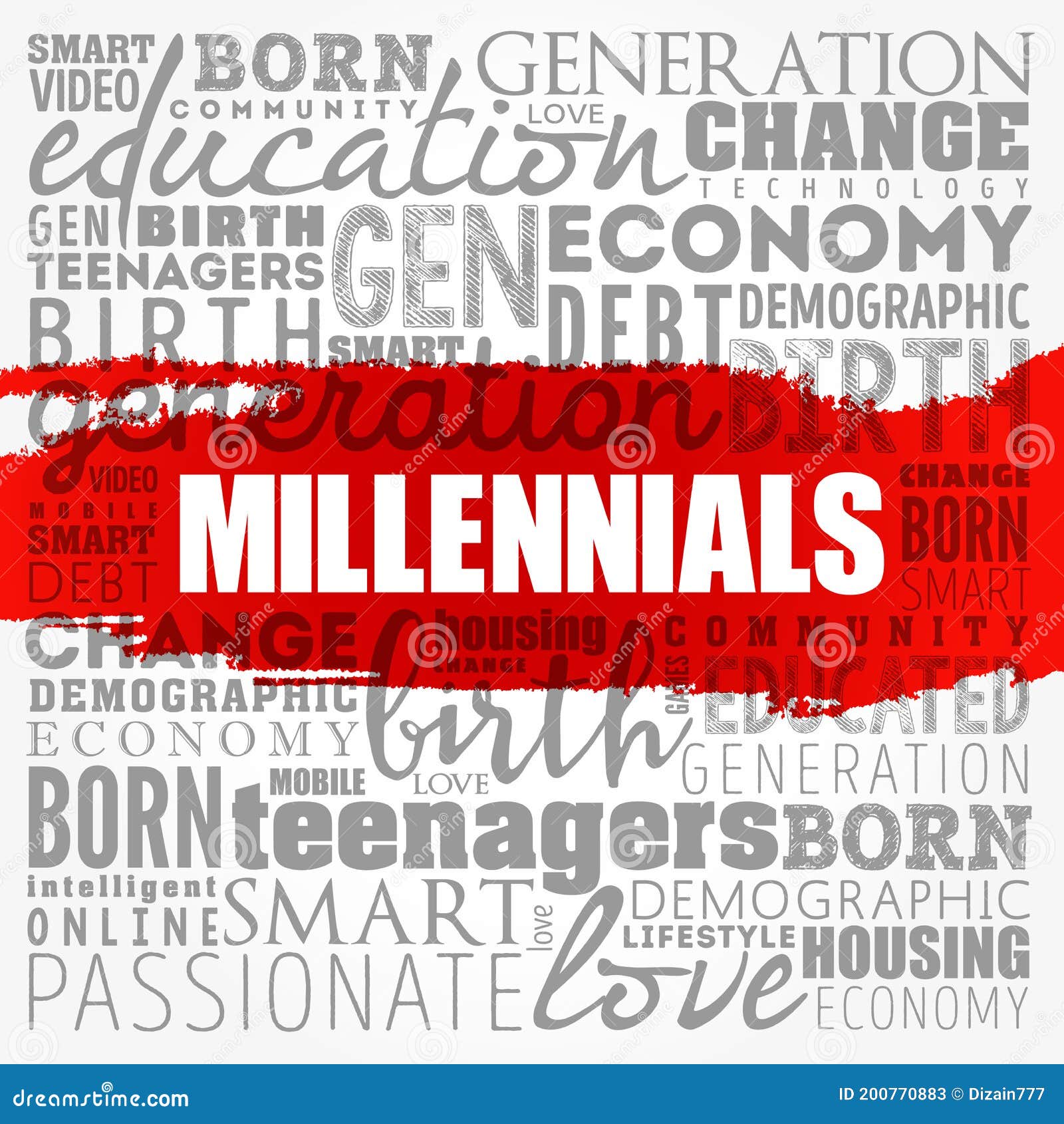 Millennials Word Cloud Social Concept Stock Illustration - Illustration ...
