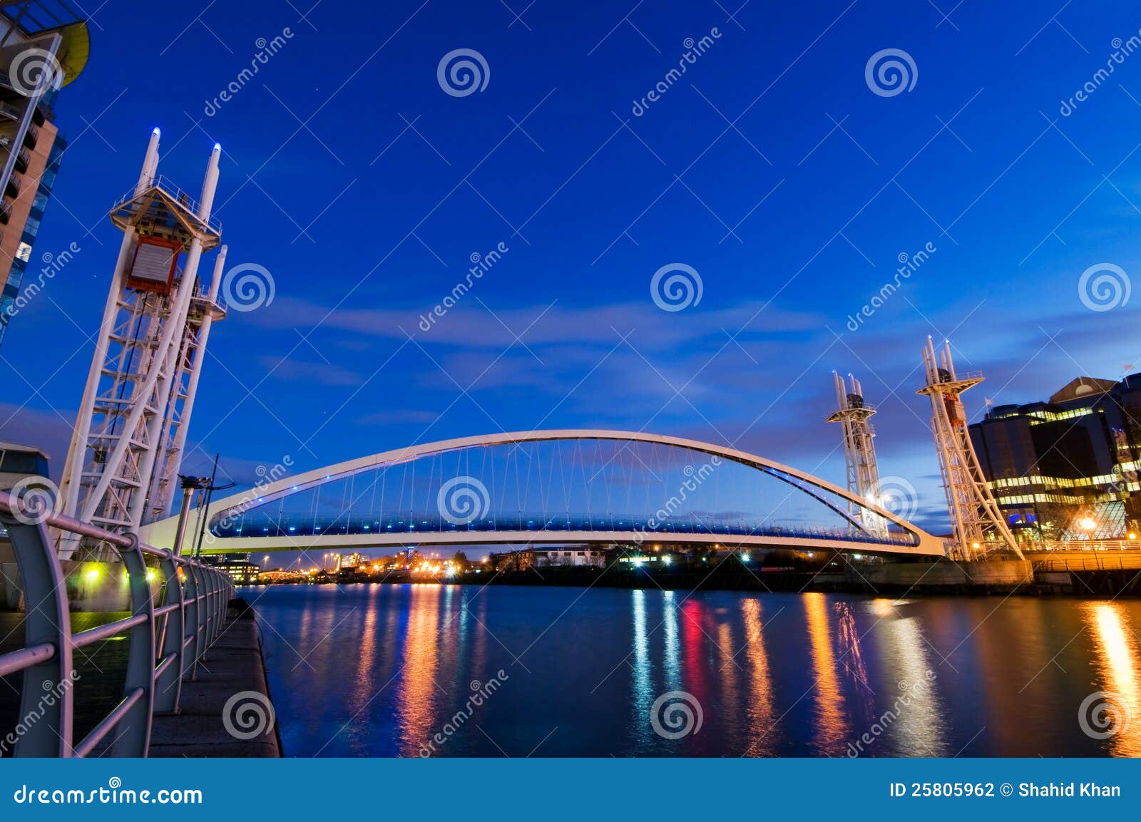 Millennium Bridge Manchester Side View Editorial Photography - Image of ...