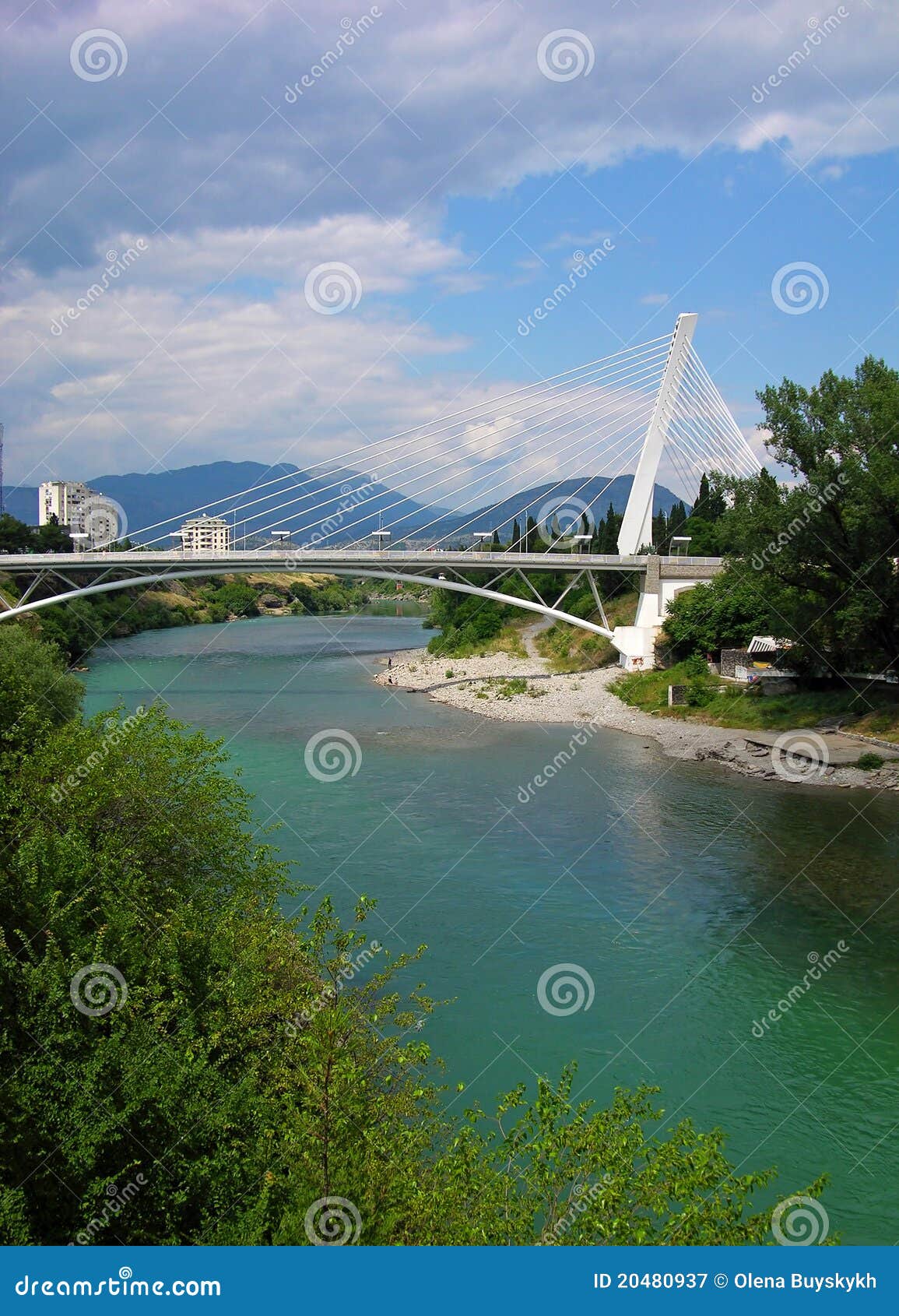 Podgorica, Montenegro: Old Bridge Stari Most And A Roman Column, At The ...