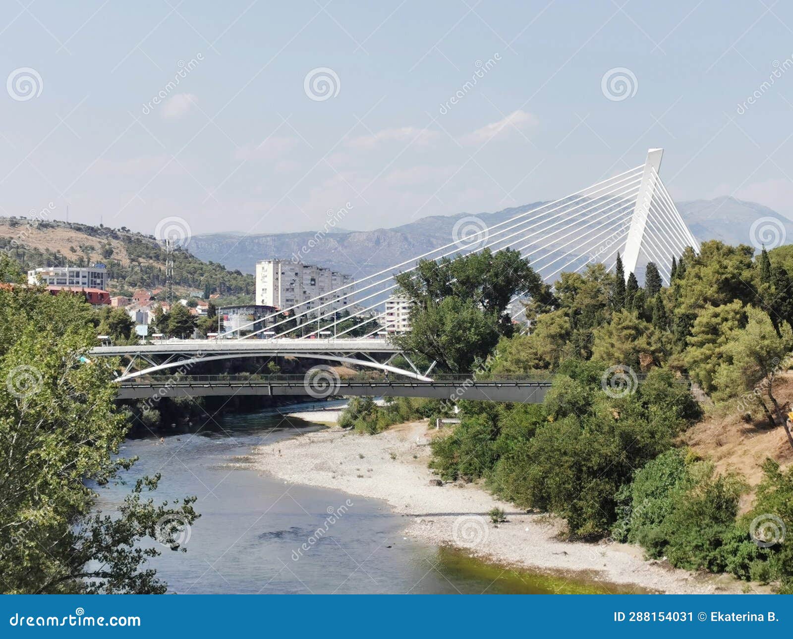 Millennium Bridge in Podgorica, Montenegro Stock Image - Image of ...