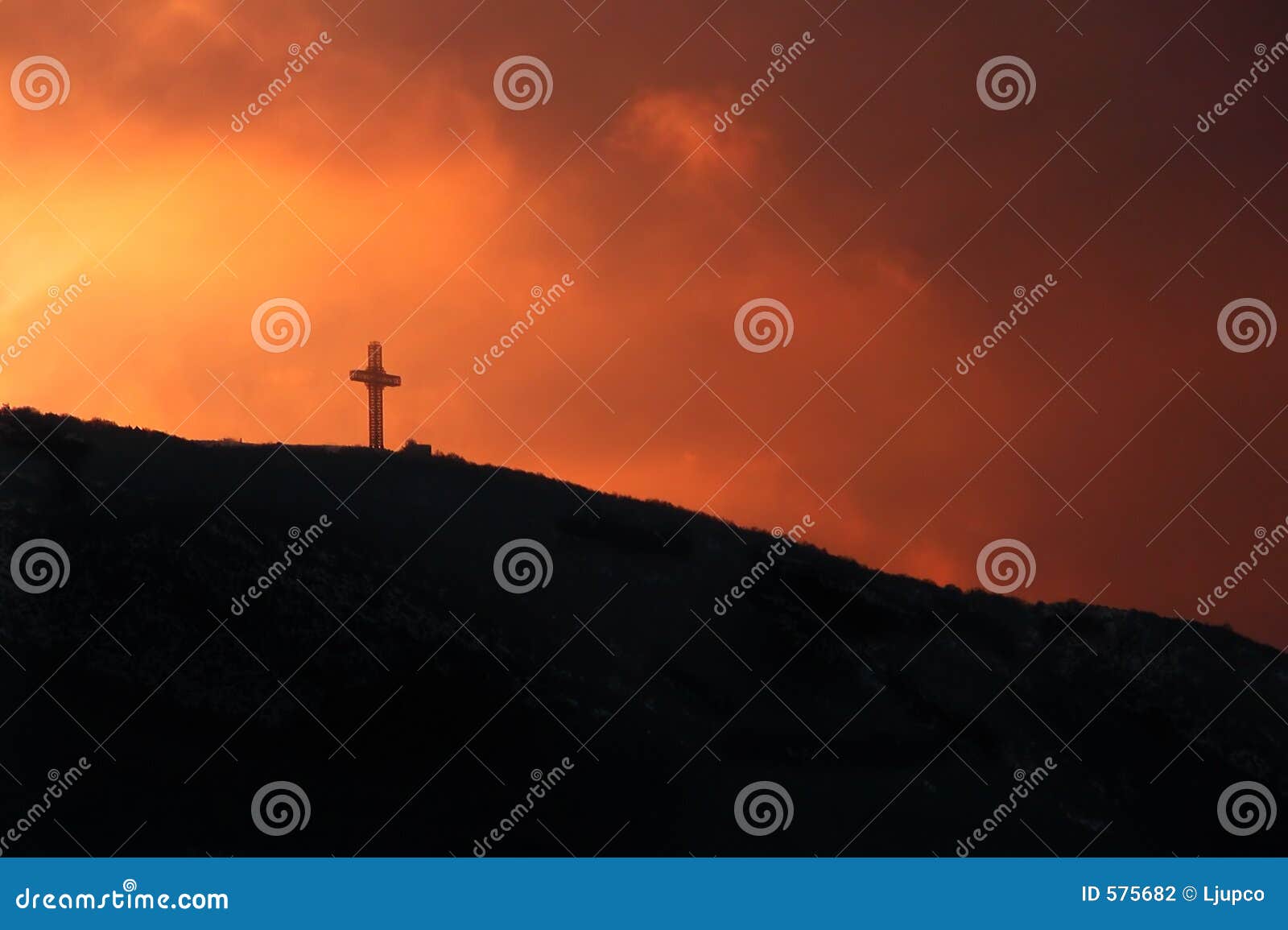 Millennium Cross Washed in Sunset Stock Photo - Image of building ...