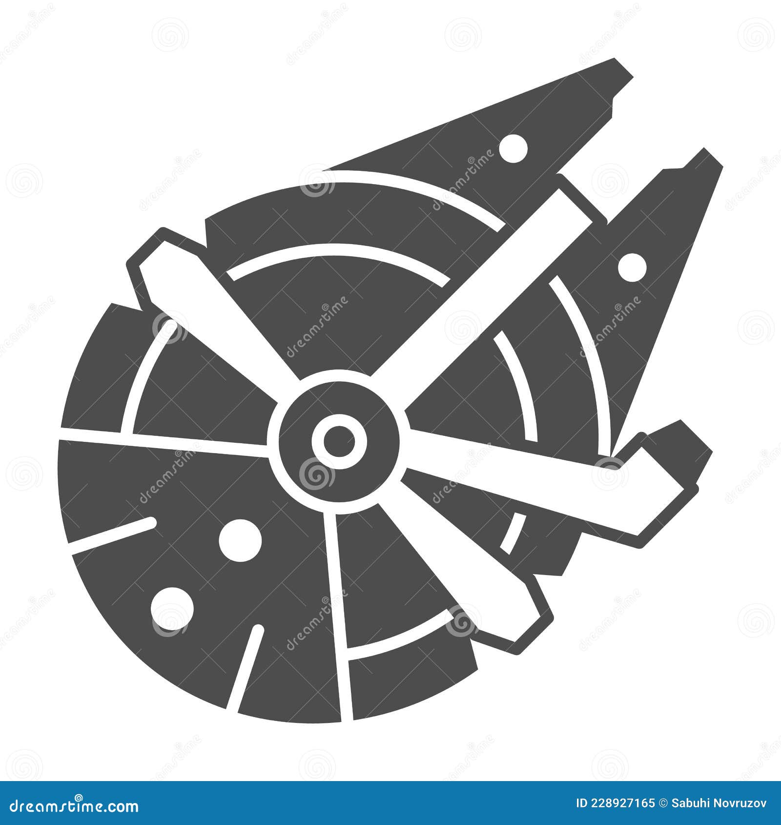 Millennium Falcon Light Freighter Solid Icon, Star Wars Concept ...