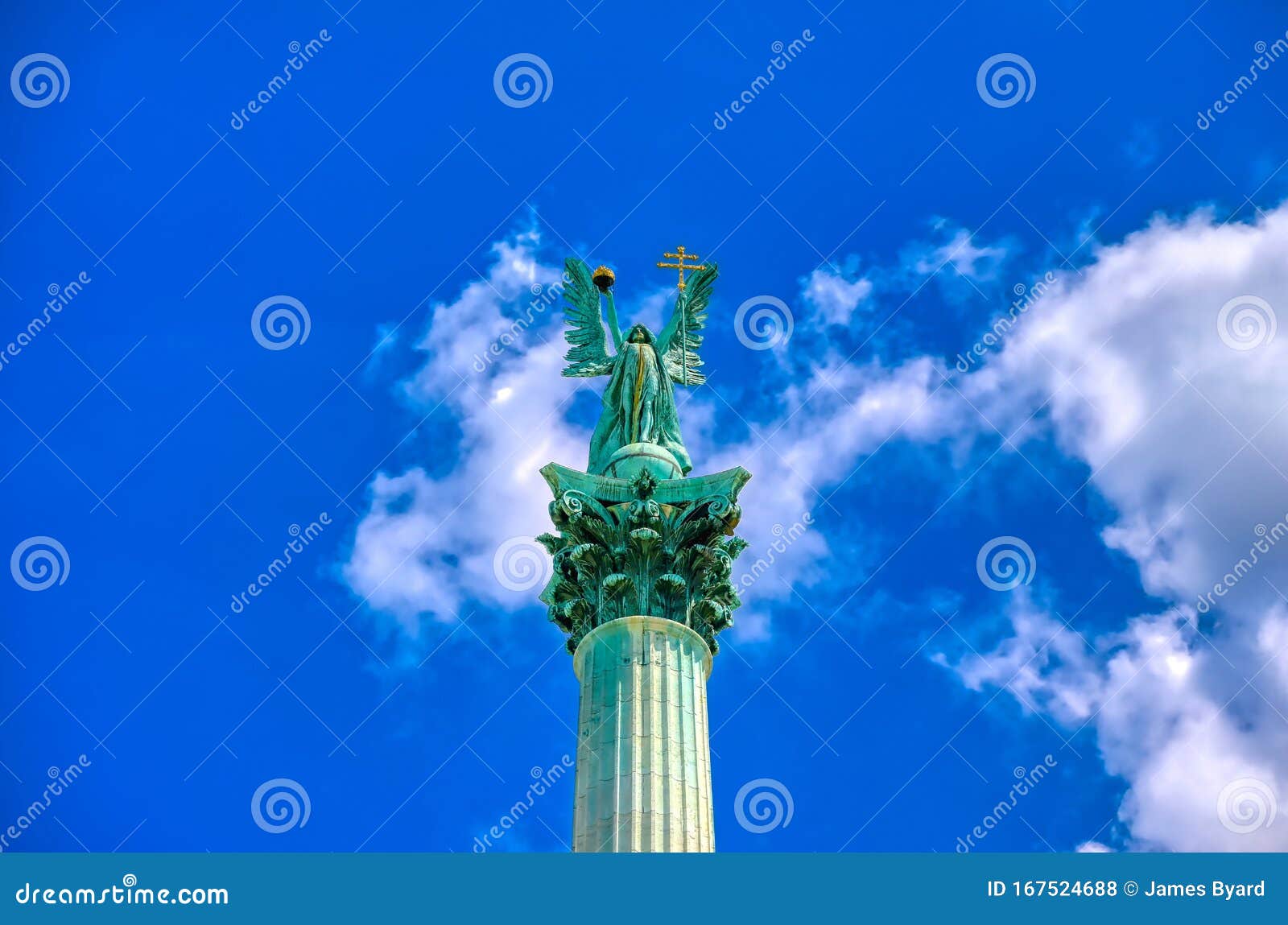 Millennium Monument on the Heroes` Square in Budapest, Hungary Stock ...