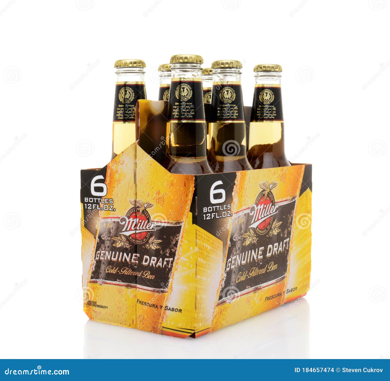 Miller Genuine Draft Six Pack Side End View Editorial Stock Image ...