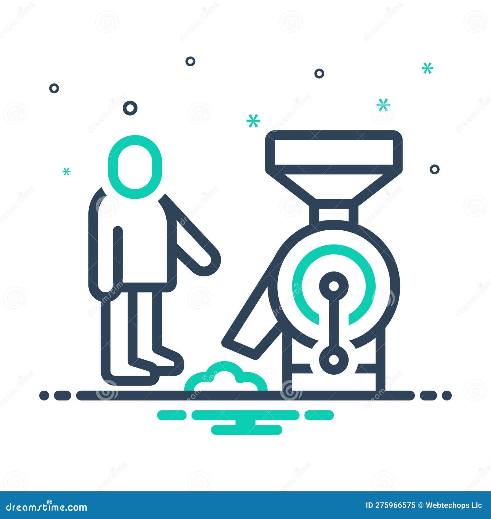 Worker And Milling Machine Cartoon Vector | CartoonDealer.com #70406455