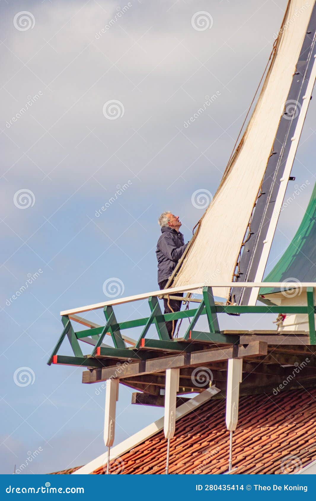 Miller at Windmill at Zaanse Schans Editorial Stock Image - Image of ...