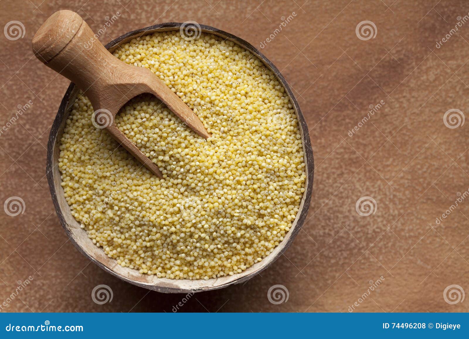 Millet in a Bowl on Paper Background Stock Photo - Image of groats ...