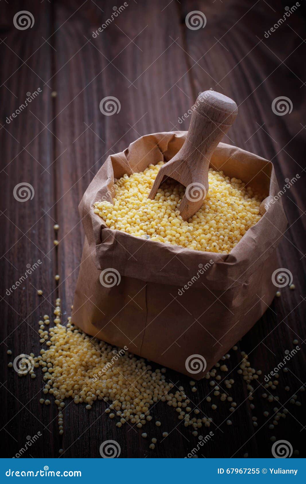 Millet grain in paper bags stock image. Image of cereal - 67967255