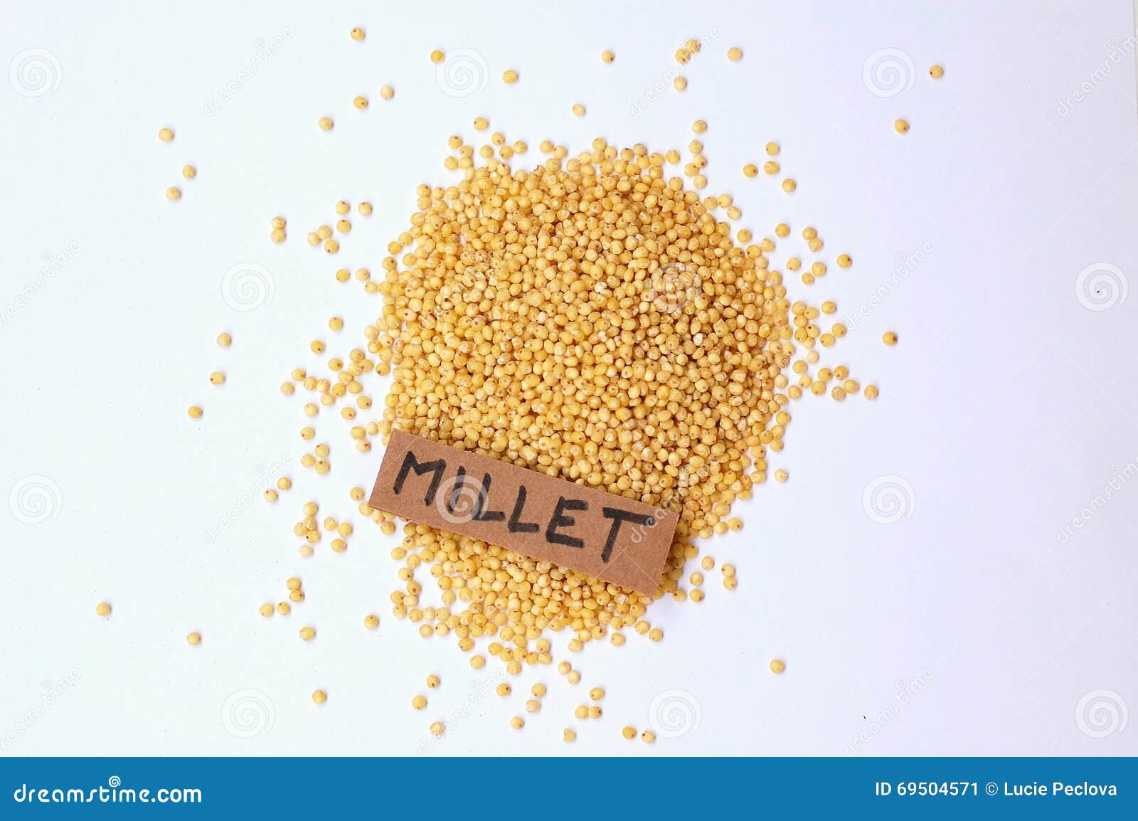 Millet with the Label on the White Background Stock Image - Image of ...