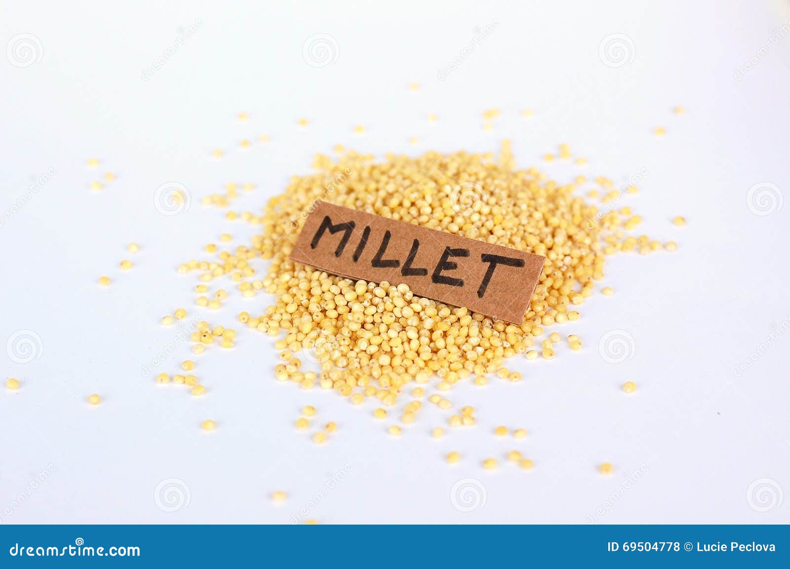 Millet with the Label on the White Background Stock Photo - Image of ...