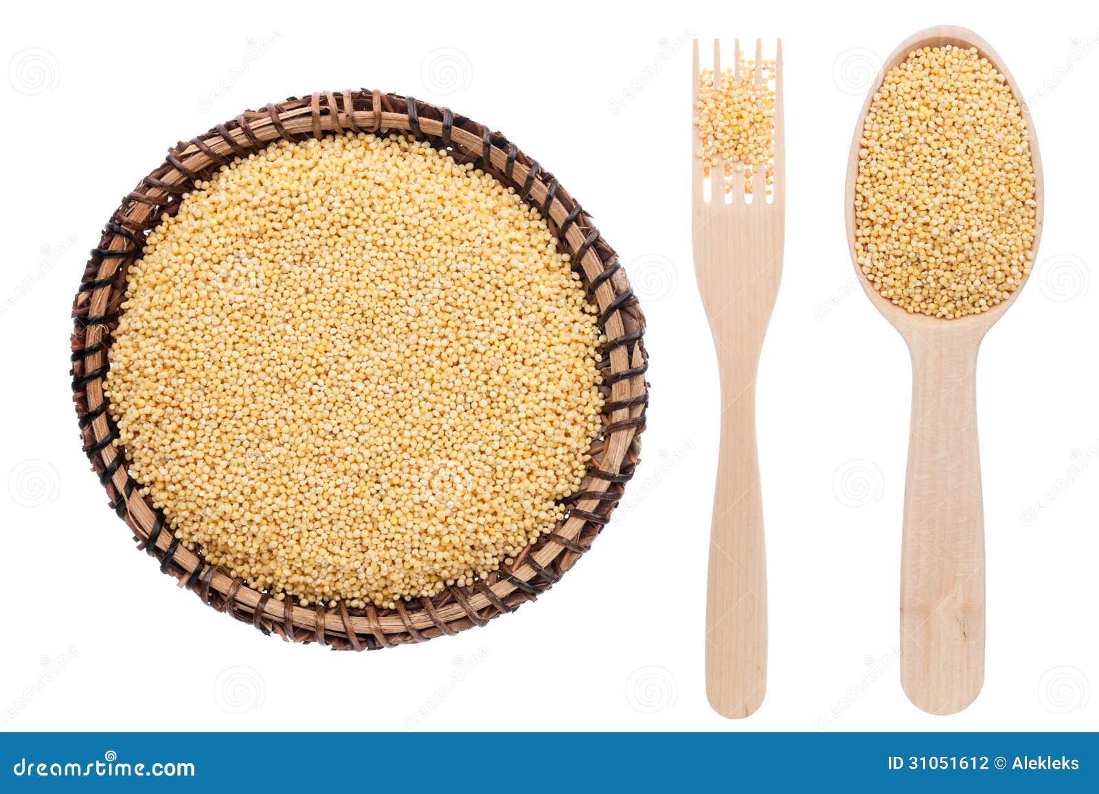 Millet In A Plate, Fork And Spoon Royalty-Free Stock Image ...