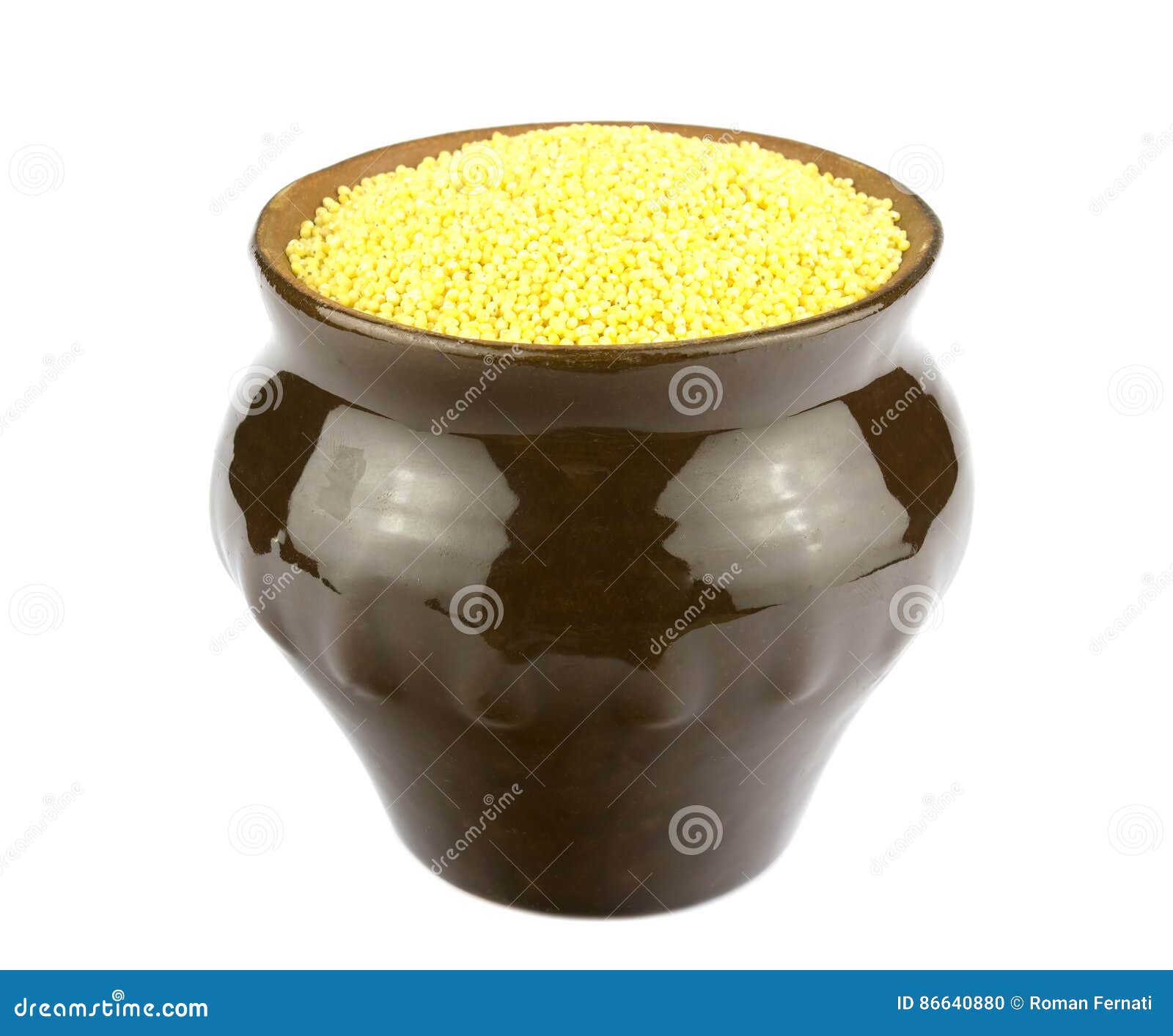 Millet in a Round Pot Isolated Stock Photo - Image of nutrition, eating ...